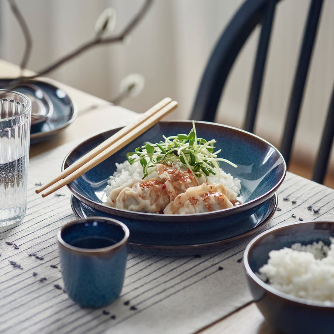 IKEA GLADELIG Plates – Blue | Side, Deep & 20x13 cm | Elegant Stoneware ...