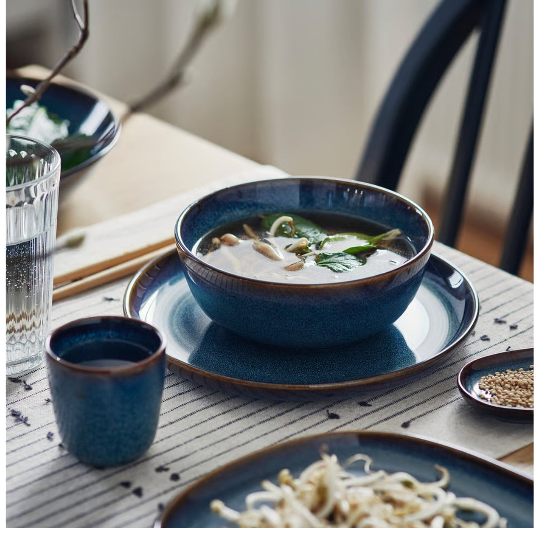 IKEA GLADELIG Bowl – Elegant Stoneware in Blue (11 cm, 14 cm, 19 cm ...