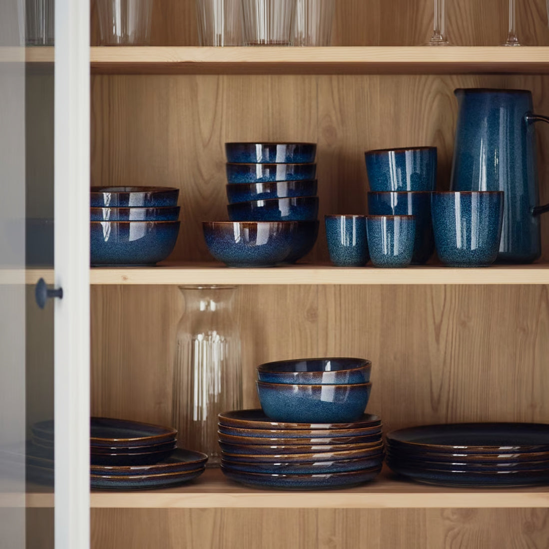 IKEA GLADELIG Bowl – Elegant Stoneware in Blue (11 cm, 14 cm, 19 cm ...