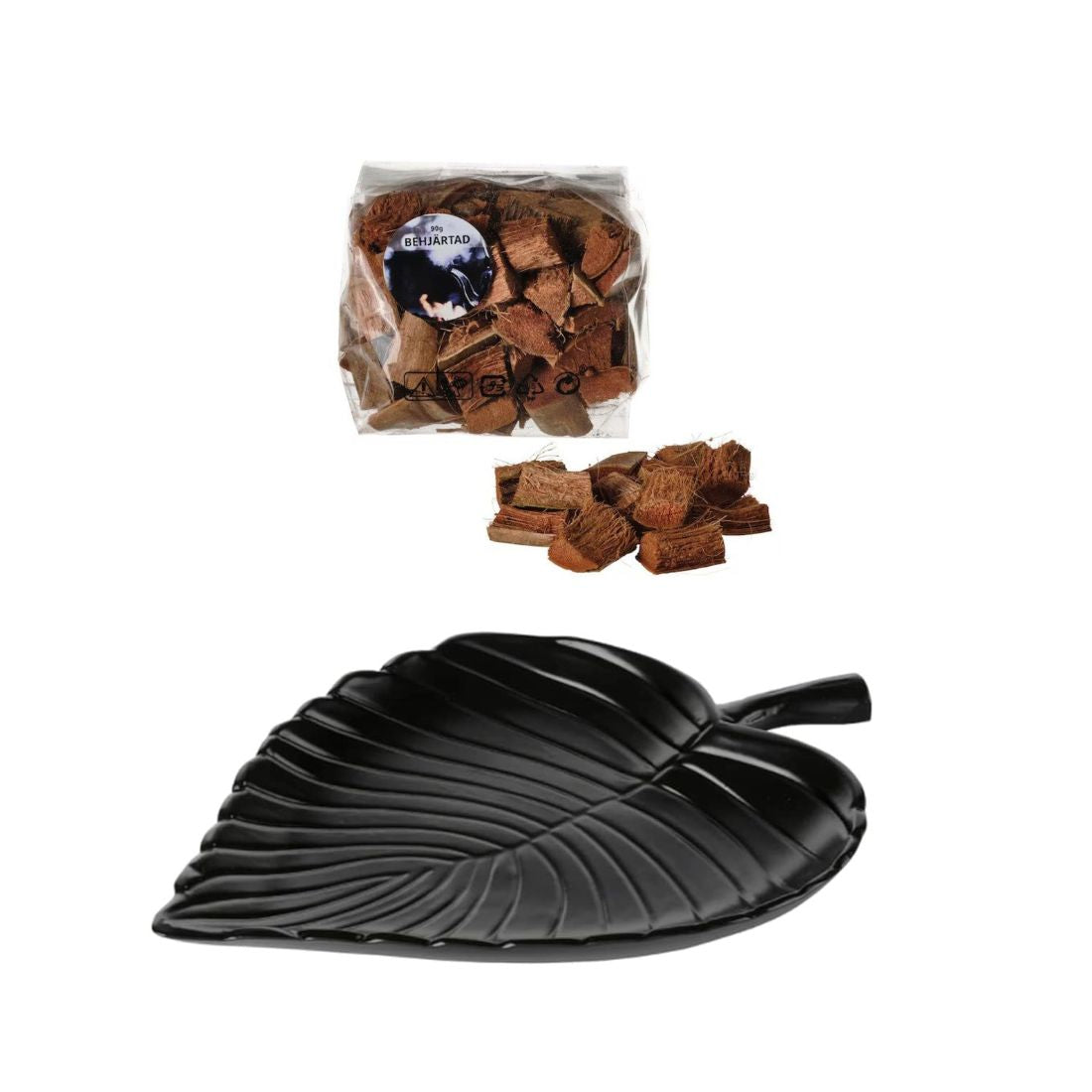 IKEA Decoration, leaf, black, 31*23 cm with Potpourri, scented/Bonfire ...