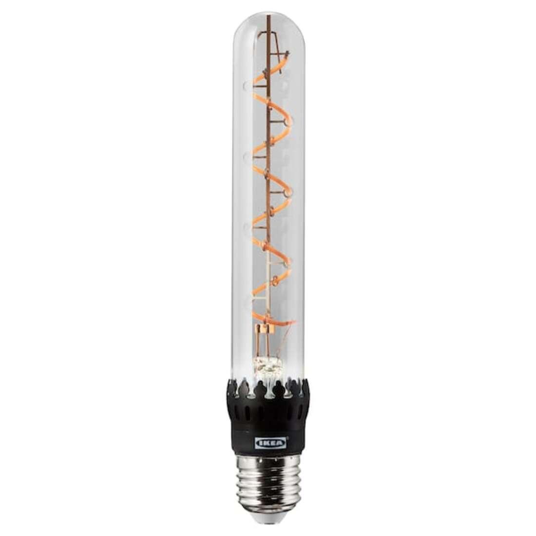 IKEA ROLLSBO LED bulb E27 200 lumen, dimmable/tube-shaped grey glass ...